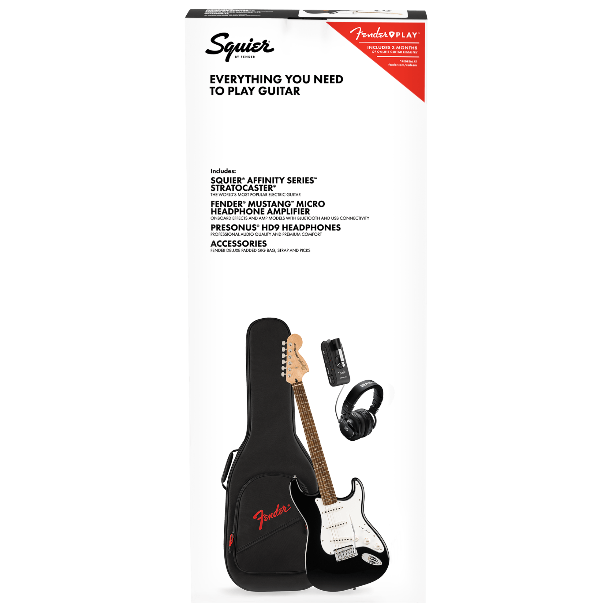 Squier Affinity Series Stratocaster Mustang Micro Pack, Laurel Fingerb