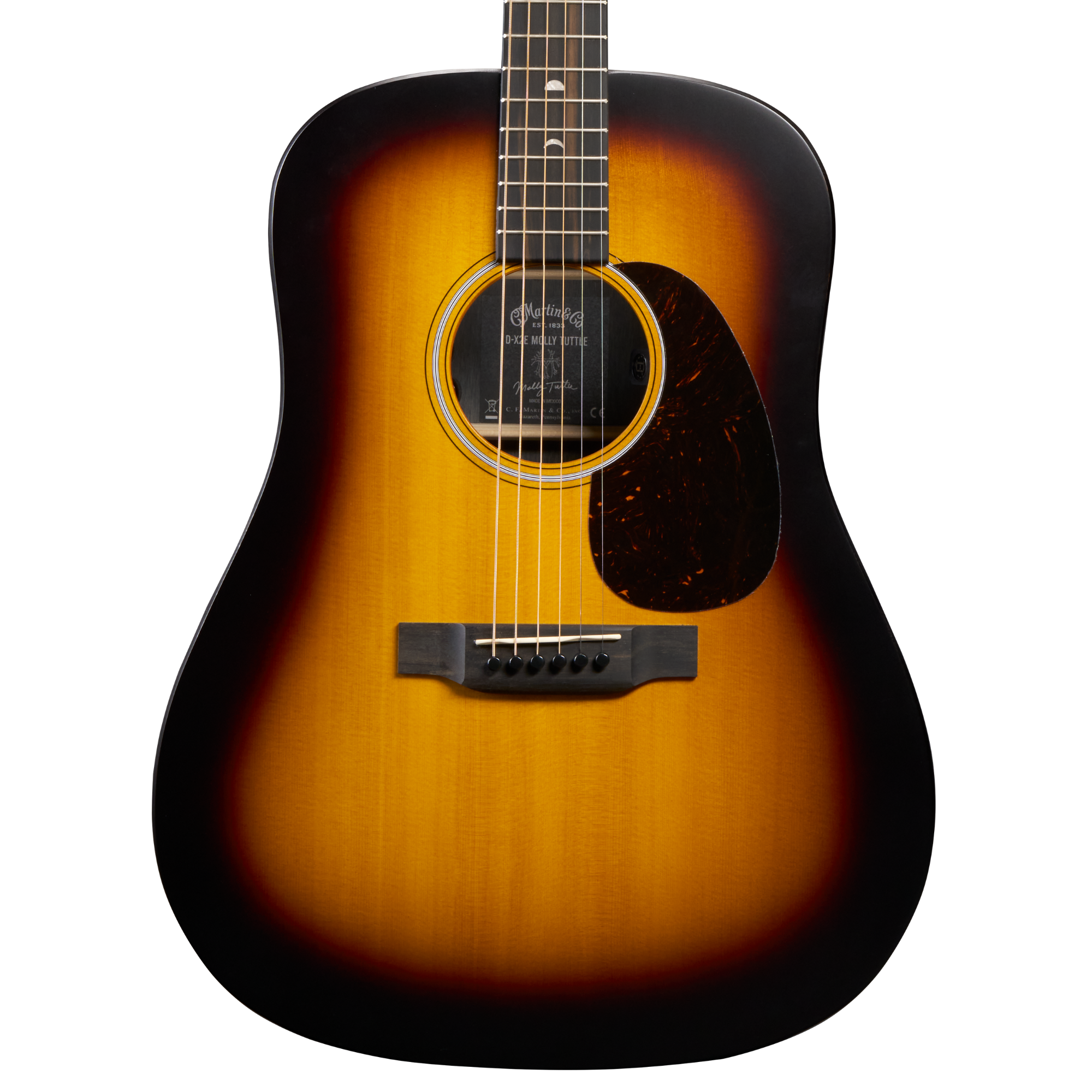 Martin D-X2E Molly Tuttle Acoustic-Electric Guitar, Vintage Sunburst