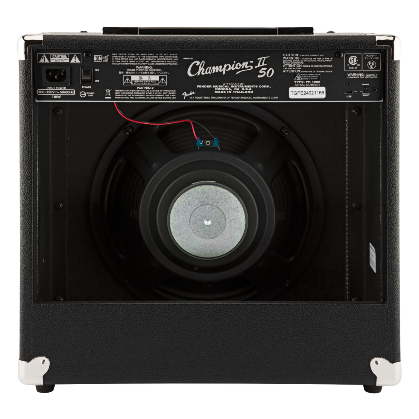 Fender Champion II 50 1 x 12" Guitar Combo Amplifier, 120V