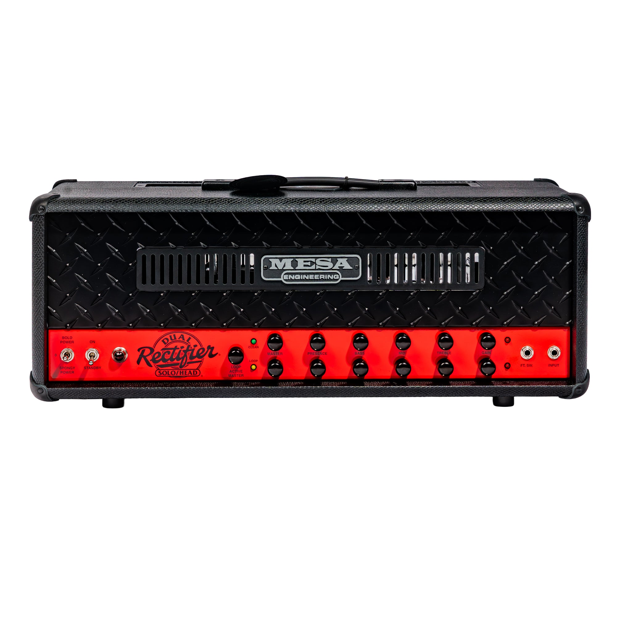 Mesa Boogie 90s Dual Rectifier Amplifier Head, Racing Red/Black Snake