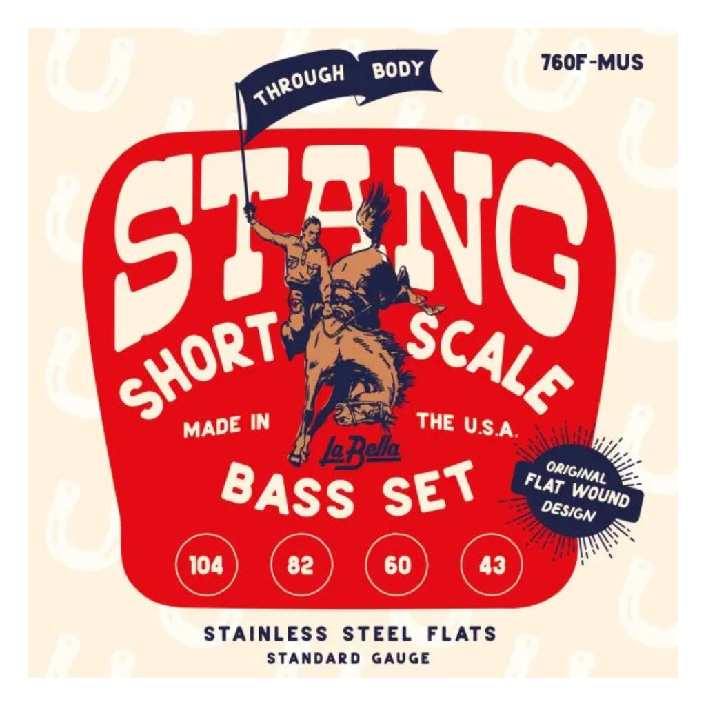 La Bella 43-104 Stang Stainless Steel Flat Wound Bass Strings, Short S