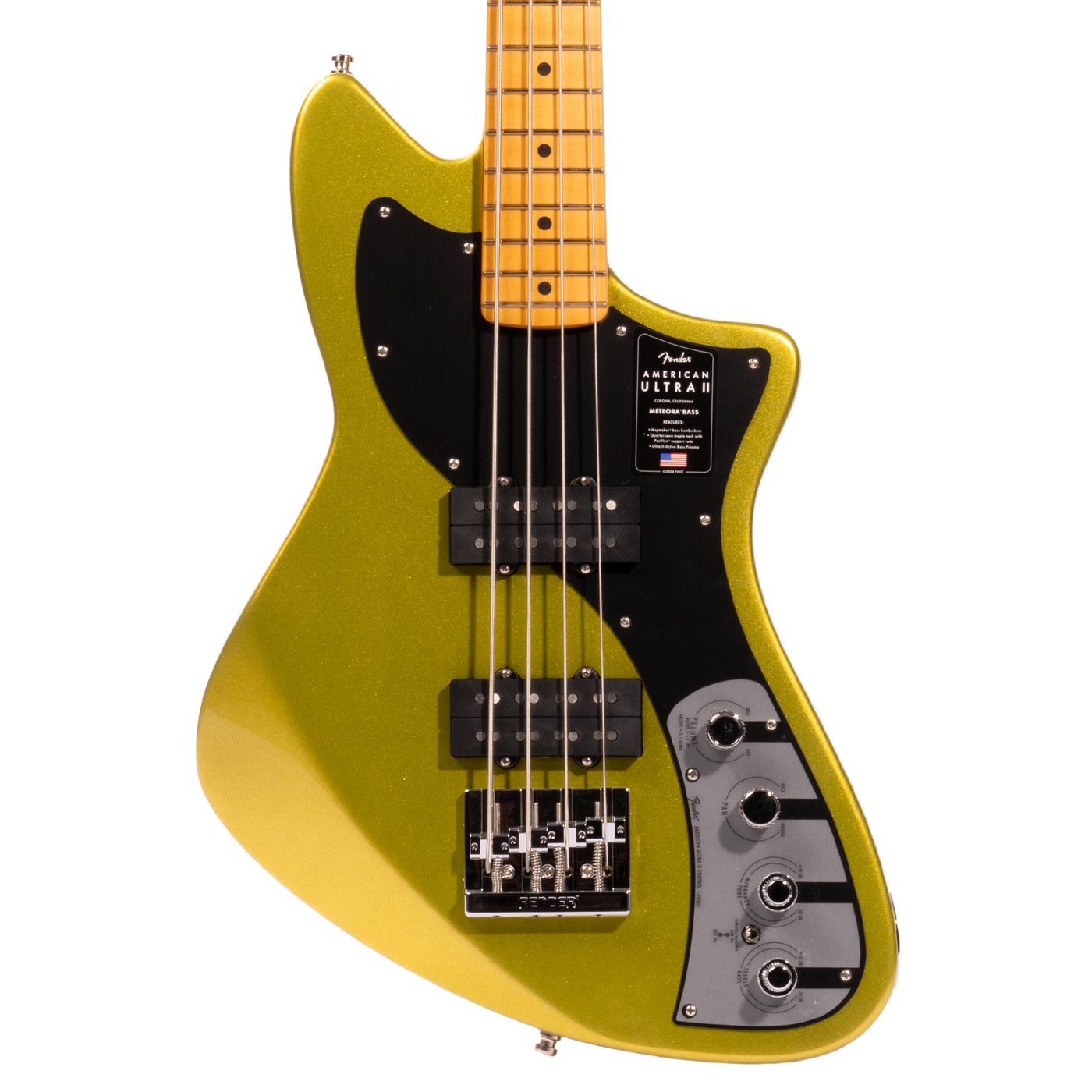 Fender American Ultra II Meteora Bass Guitar, Maple Fingerboard, Solar