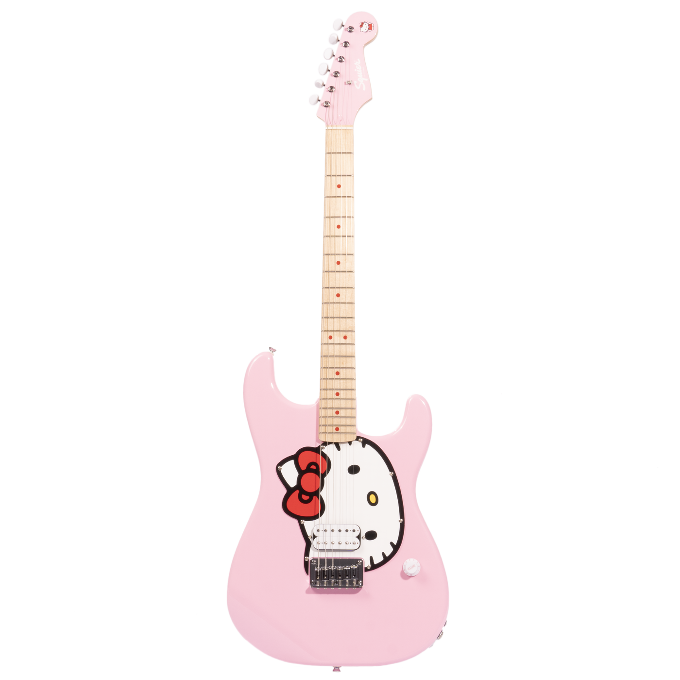 Squier Limited Edition Hello Kitty Stratocaster Electric Guitar, Maple