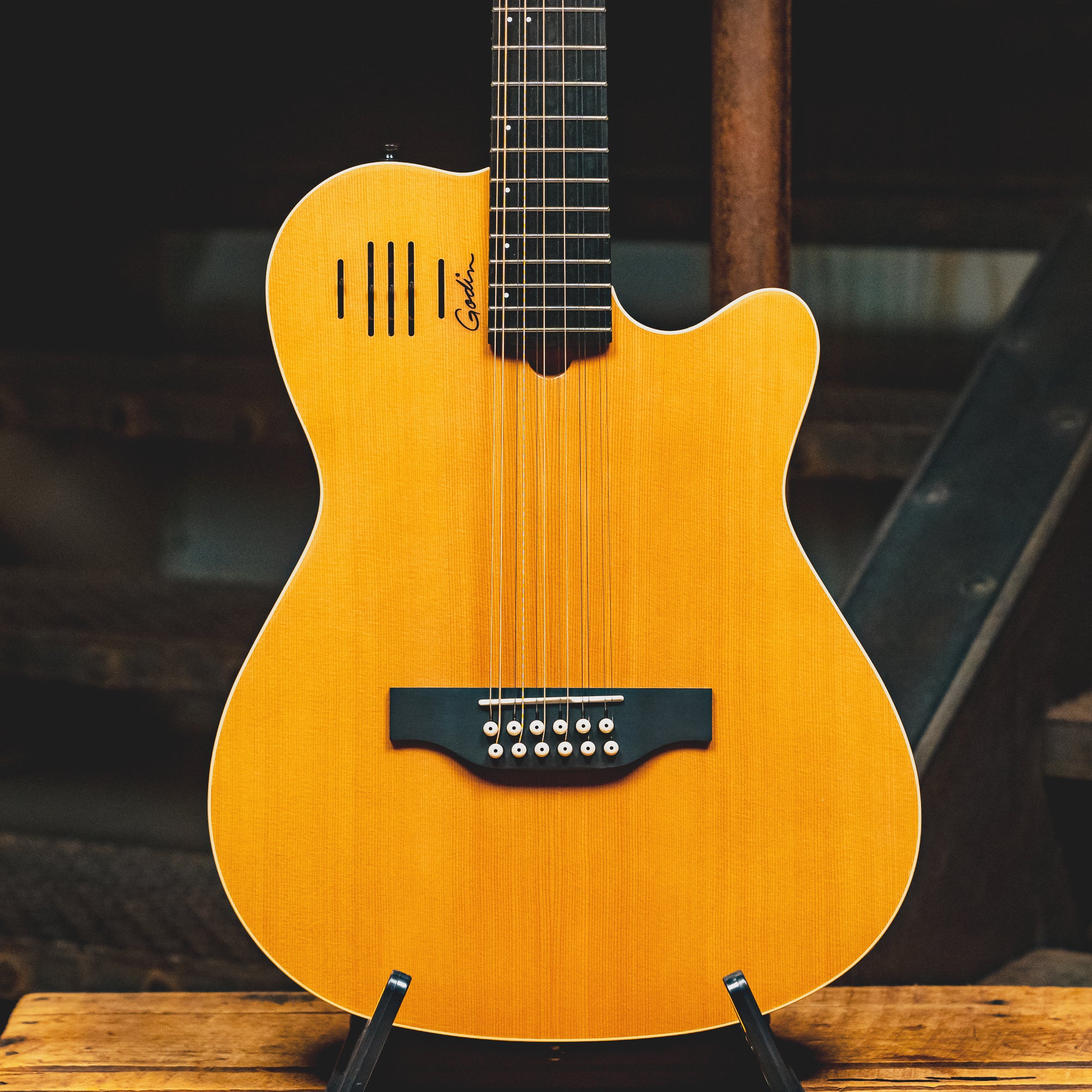2021 Godin A12 12-String Acoustic-Electric Guitar, Natural w/OGB - Use