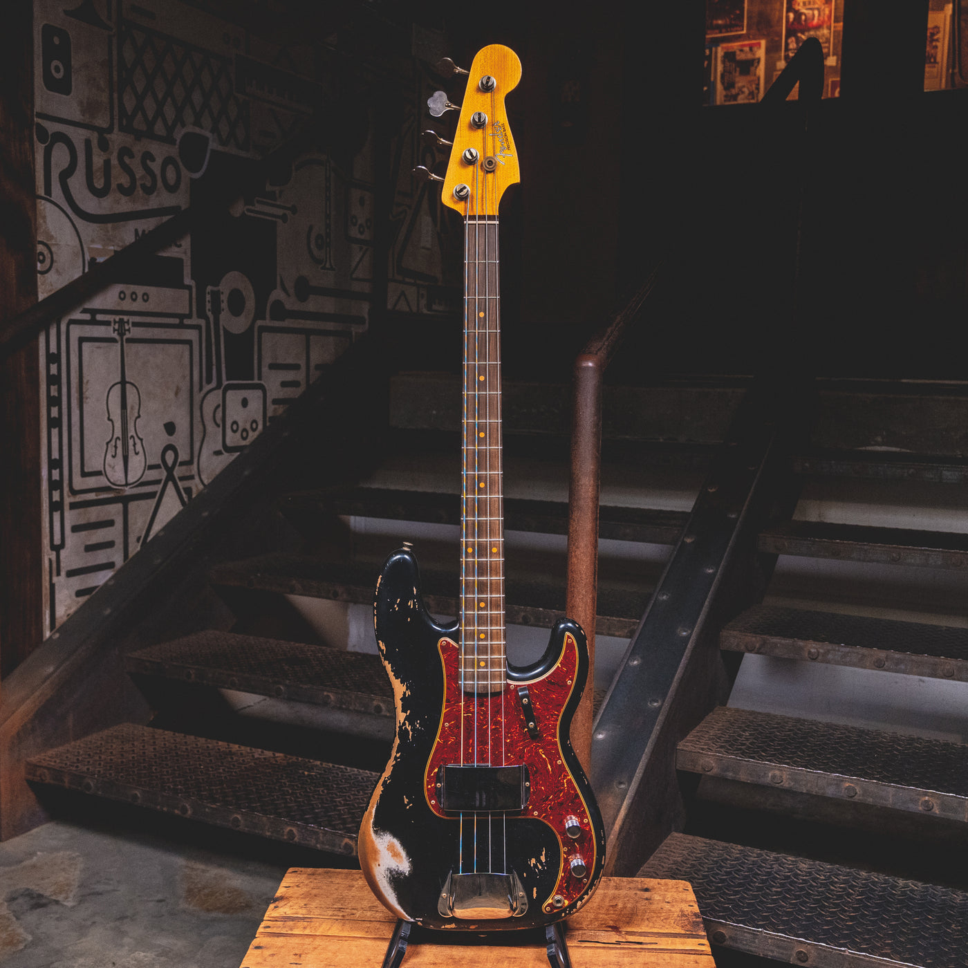 2022 Fender Custom Shop '60 Precision Bass Heavy Relic, Aged Black w/O
