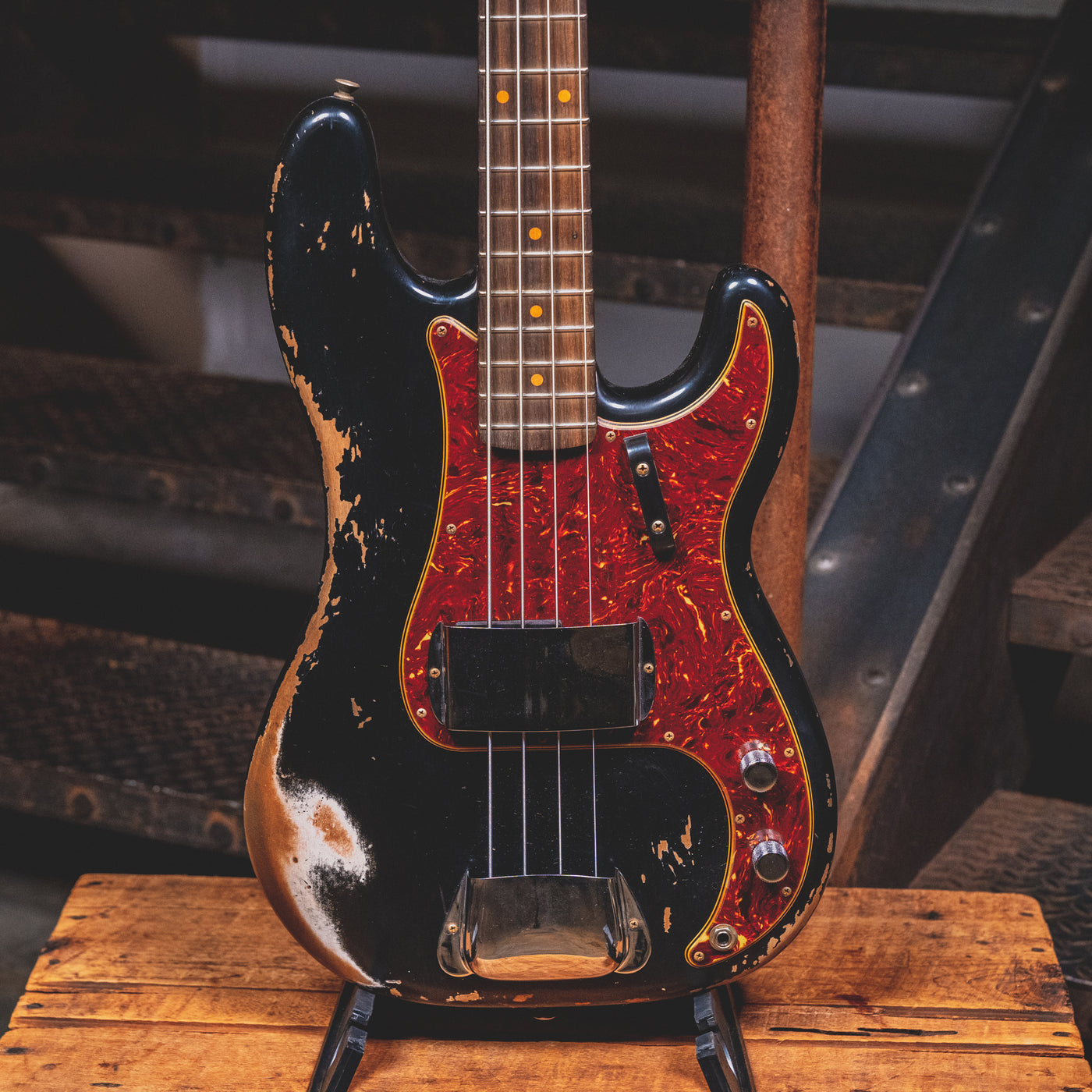 2022 Fender Custom Shop '60 Precision Bass Heavy Relic, Aged Black w/O