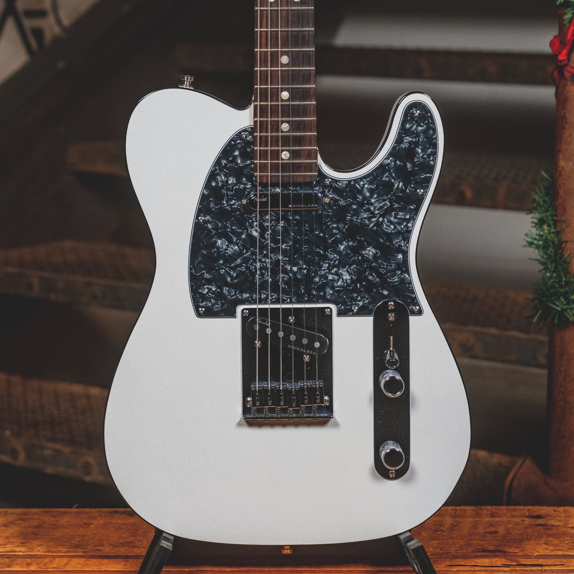 2021 Fender American Ultra Telecaster Electric Guitar, Arctic Pearl w/