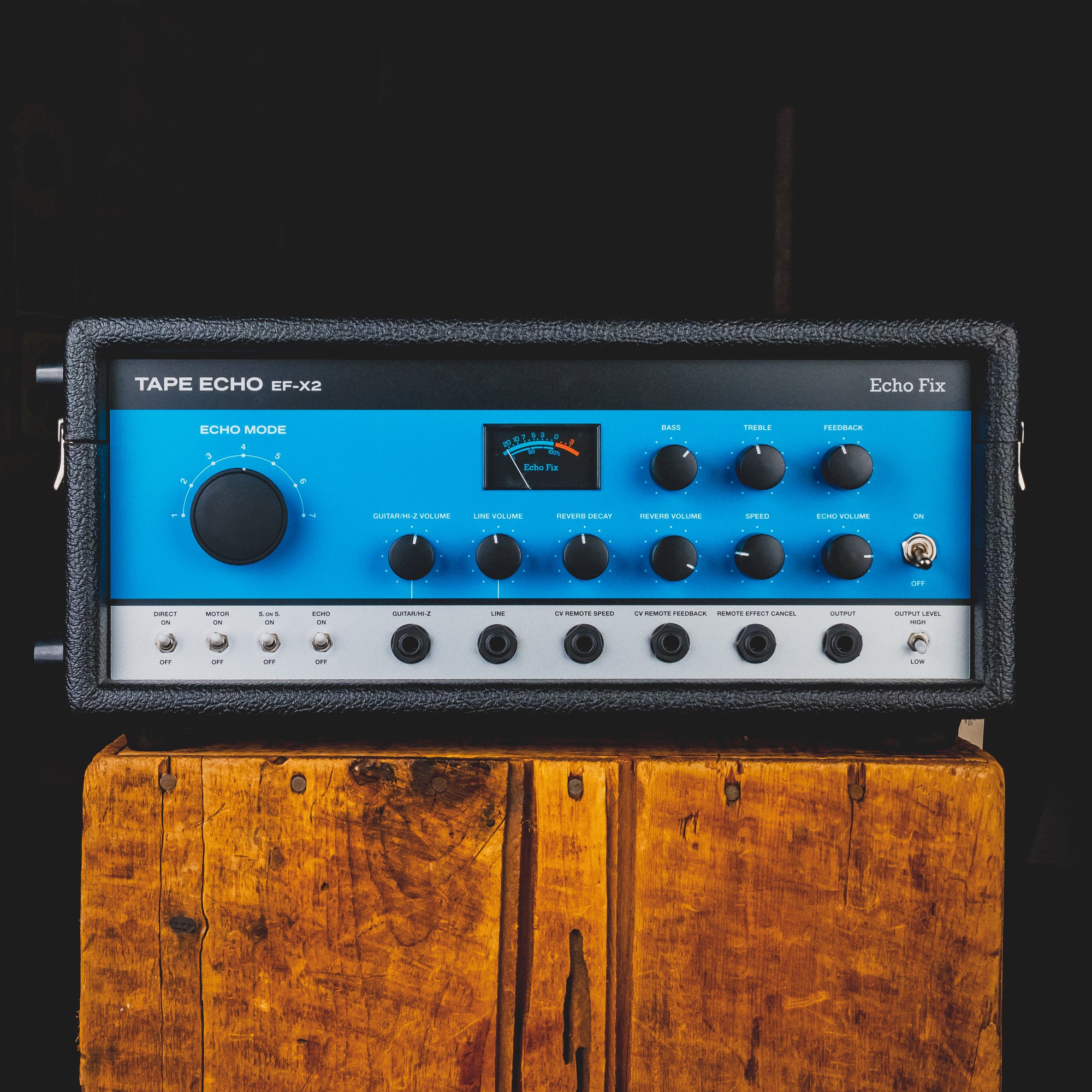 Echo Fix EF-X2 Analog Tape Echo and Reverb Effect, Blue w/Power Supply