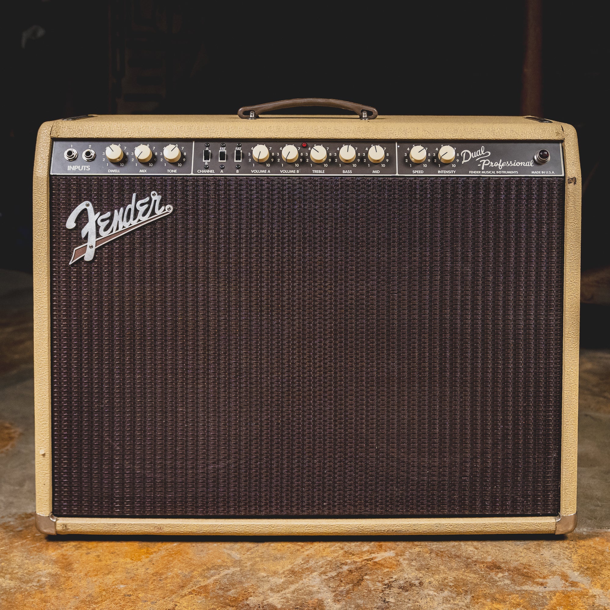 1995 Fender Dual Professional 2x12 Combo Amplifier, Blonde w/ Foot Swi