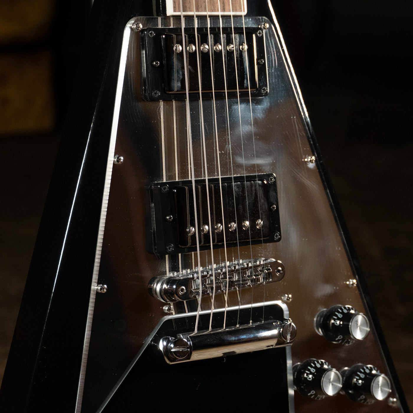 2021 Gibson ‘70s Flying V Electric Guitar, Mirror Pickguard, Ebony w/O