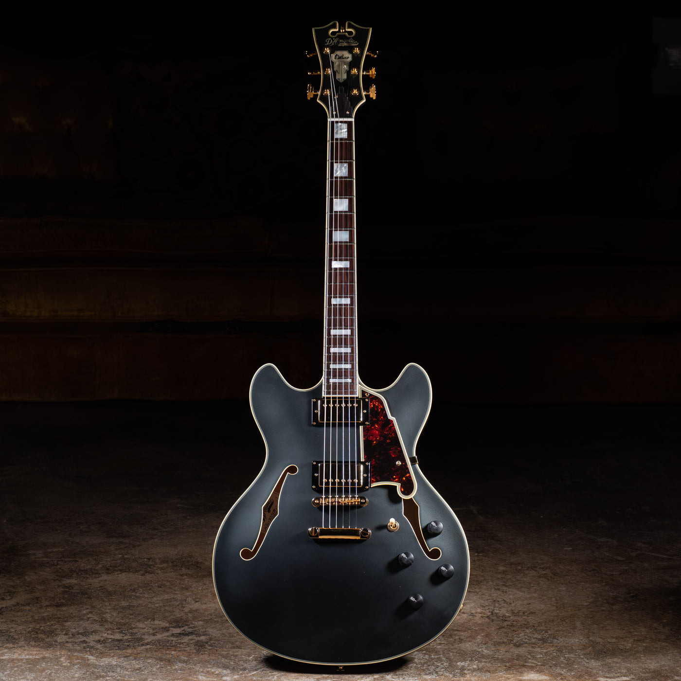 2016 D'angelico Deluxe DC Electric Guitar, Matte Midnight w/ OHSC - Us
