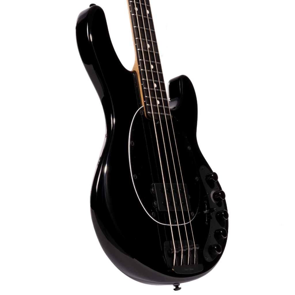 Music Man DarkRay Bass, Ebony, Obsidian Black With Mono Softshell Case