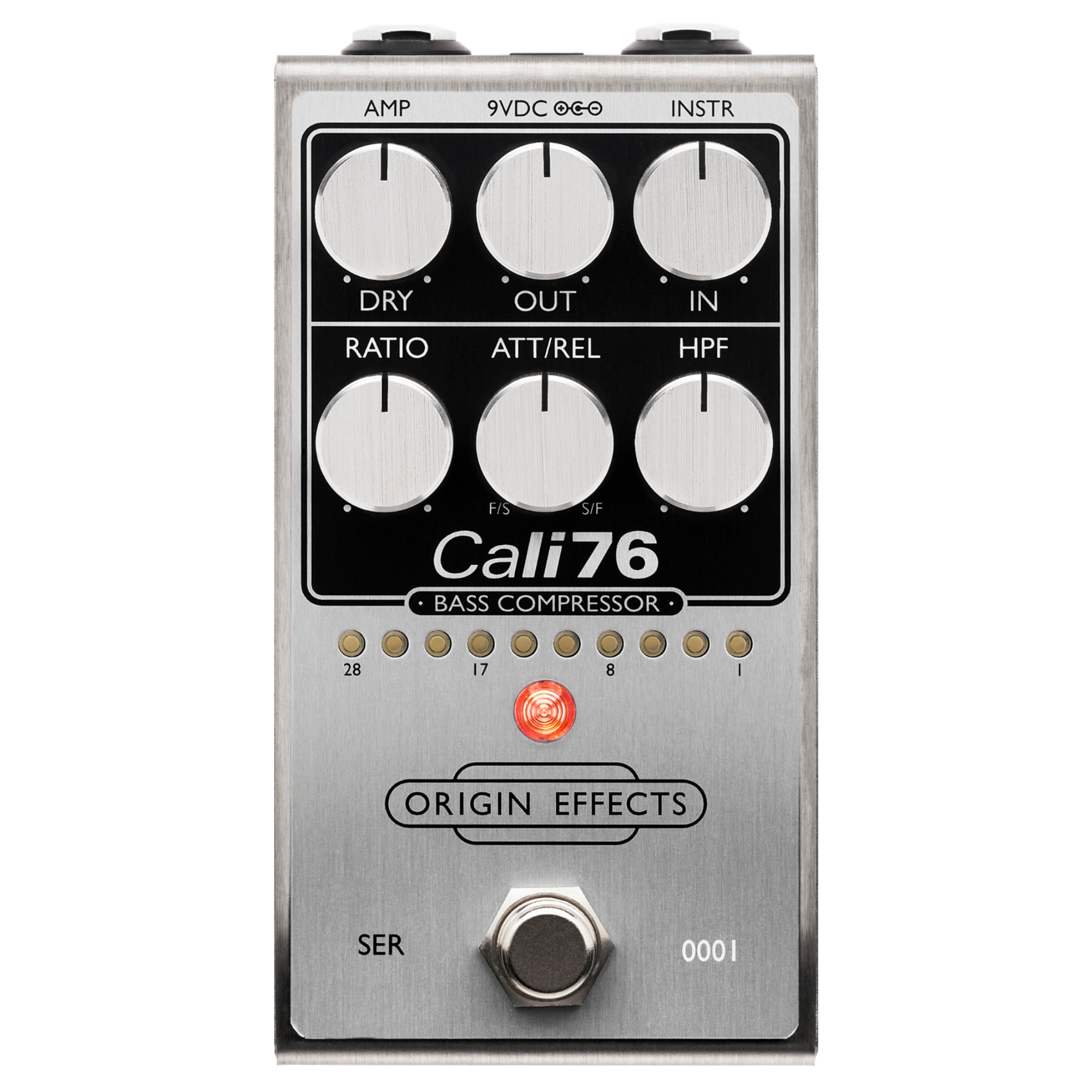 Origin Effects Cali76 MK2 FET Bass Compressor Effect Pedal, Brushed Al