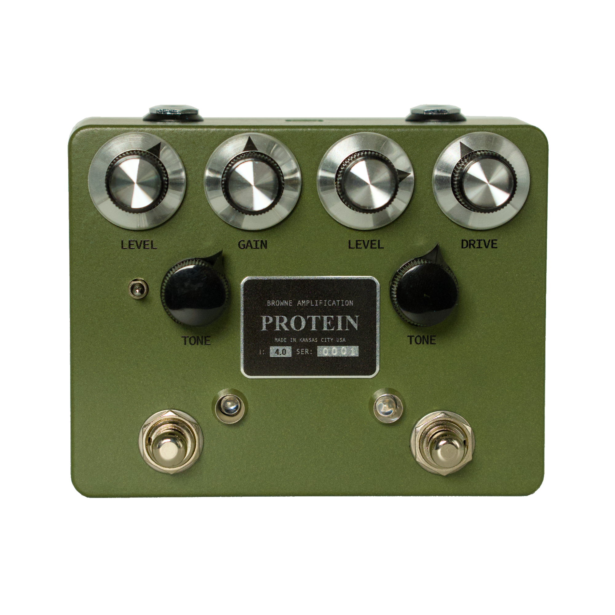 Browne Amplification The Protein V4 Dual Overdrive Effect Pedal, Green