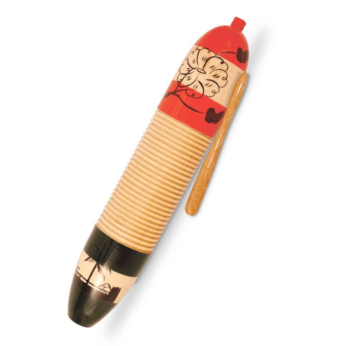 LP CP Cylinder Guiro With Scraper - Painted Wood