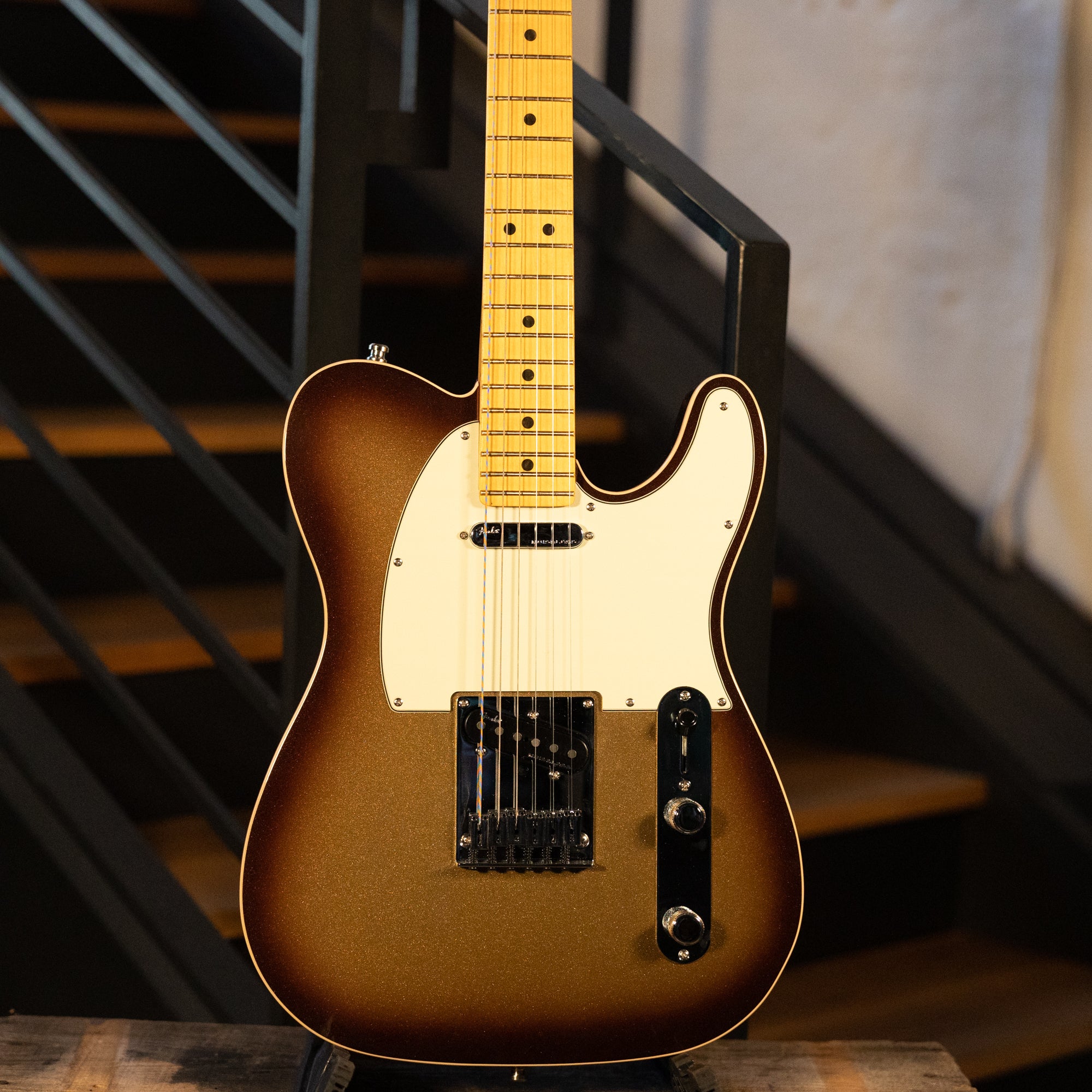 Fender 2021 American Ultra Telecaster Electric Guitar, Mocha Burst Wit