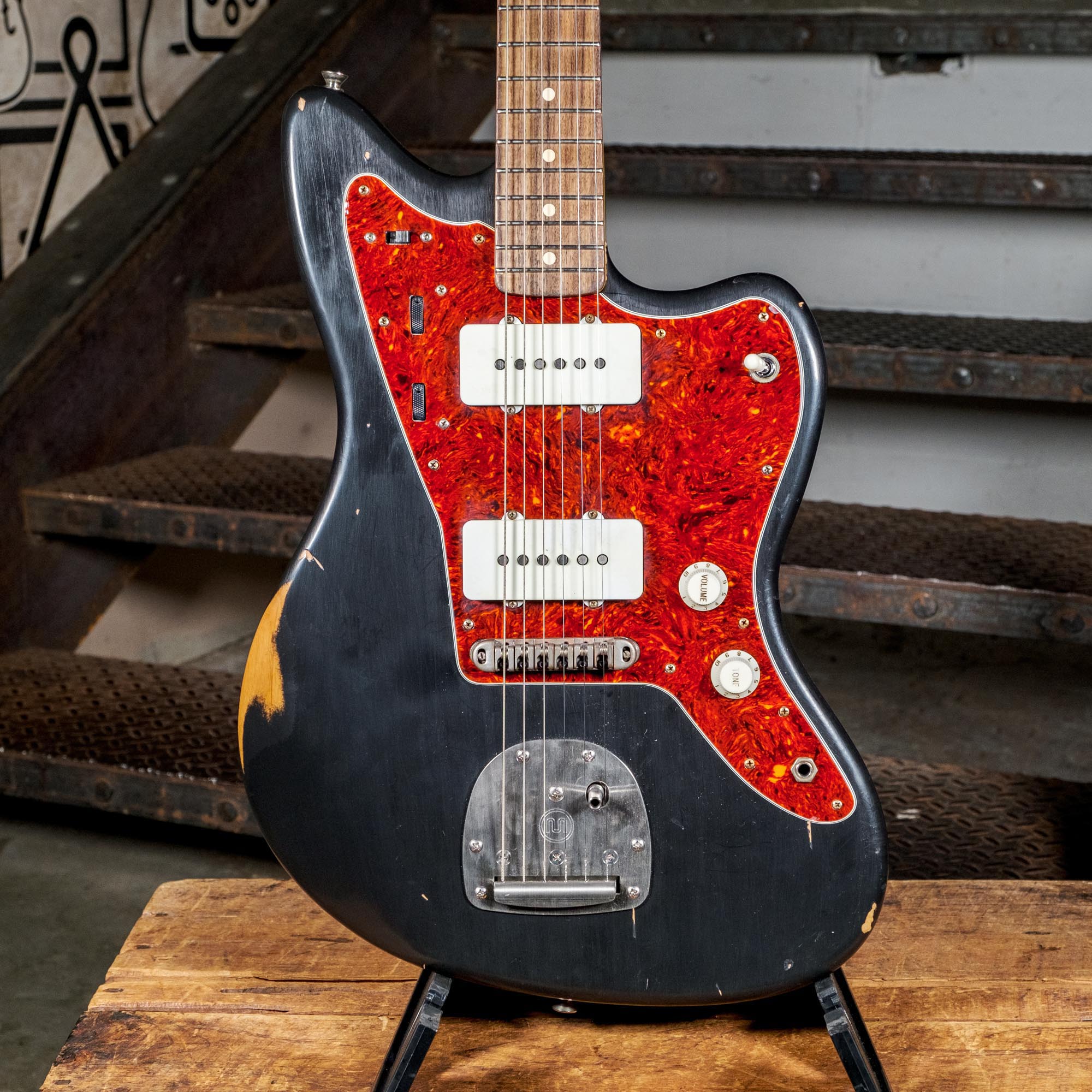 Nash 2017 JM63 Jazzmaster Black With Mastery Vibrato & OHSC - Used
