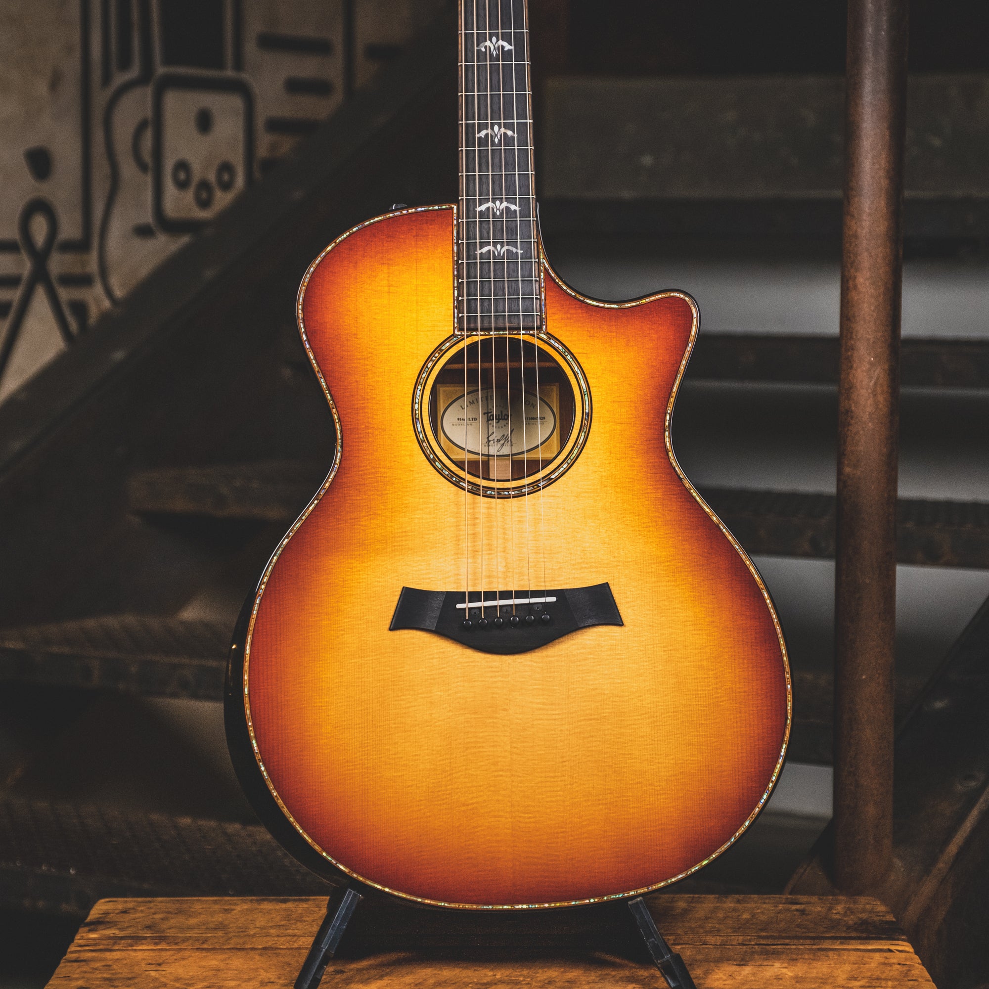 Taylor 2017 914ce LTD Shaded Edgeburst, Cocobolo Back And Sides With O