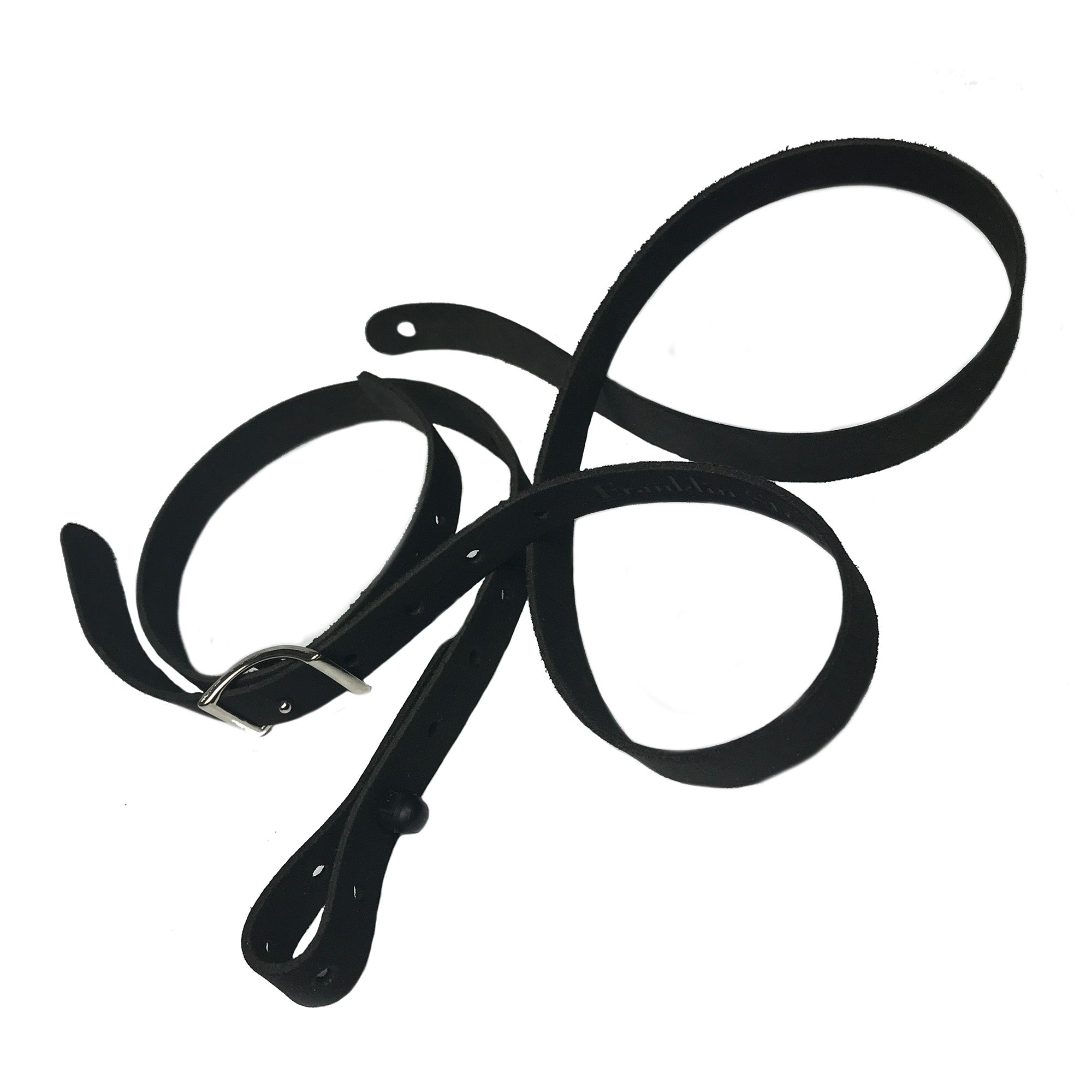 Franklin Strap 2-Buckle Black Leather Mandolin Strap F & A Style Compa