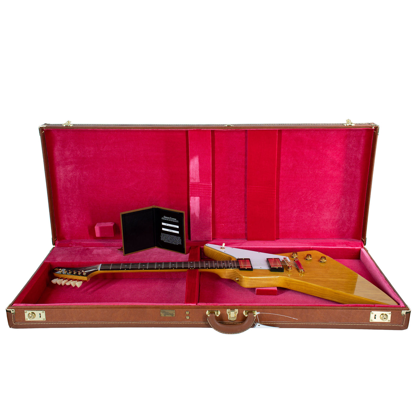 Gibson Custom 1958 Korina Explorer Reissue, White Pickguard, Natural V