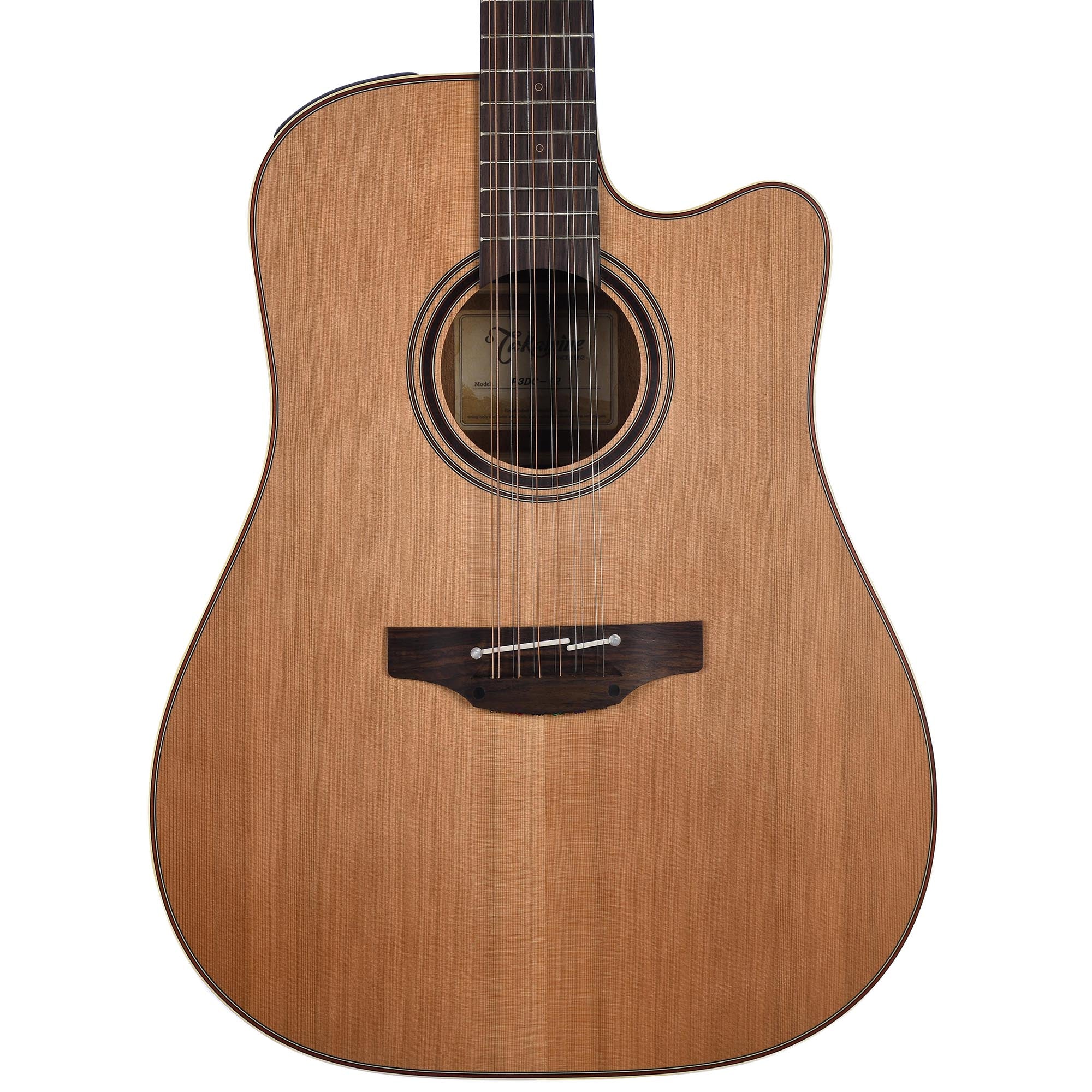 Takamine 12-String Dreadnought With Venetian Cutaway, Satin Solid Ceda