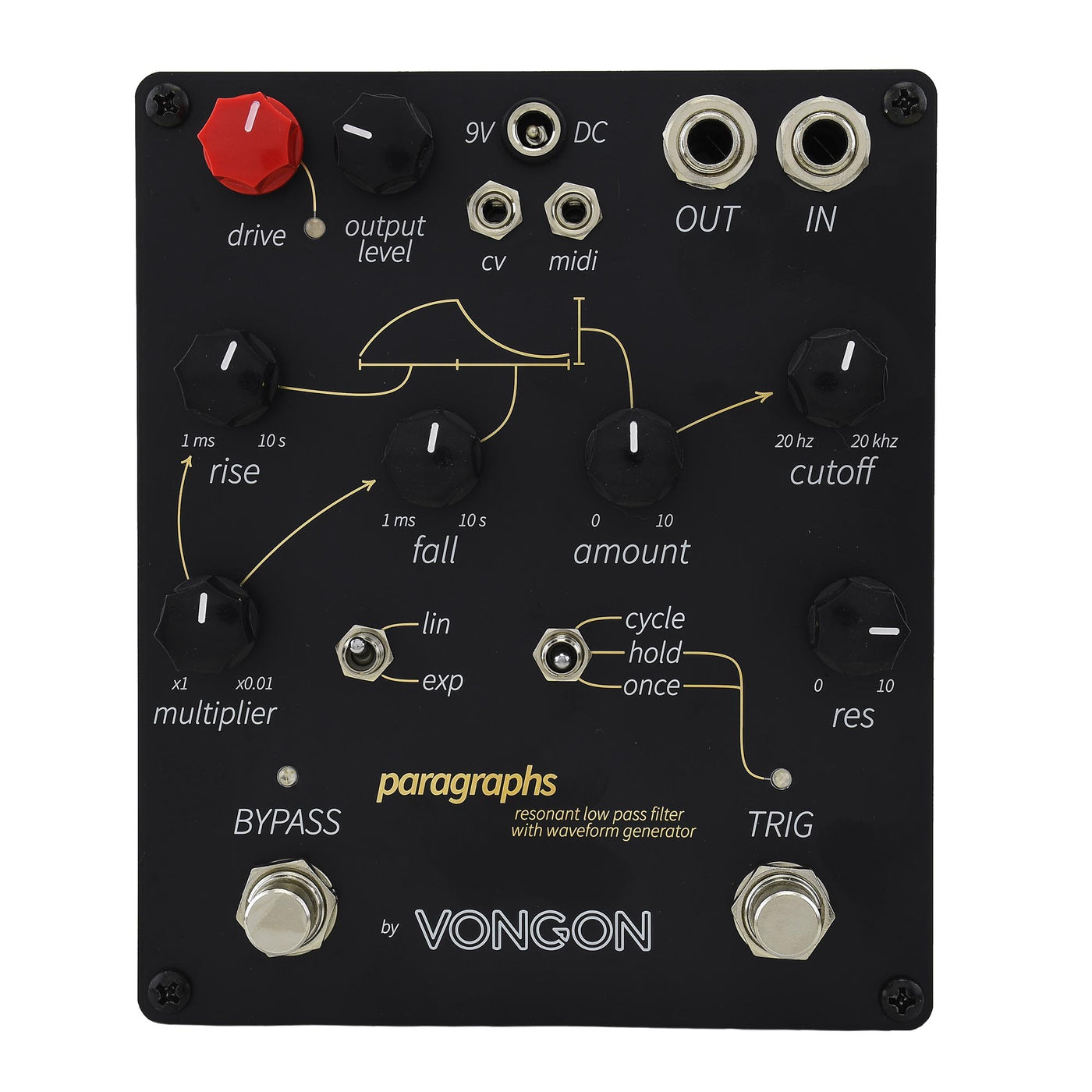 Vongon Paragraphs Resonant Low Pass Filter Effect Pedal w/ Waveform Ge